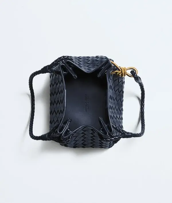 Bottega Veneta Small Intrecciato Leather Shoulder Bag - Midnight