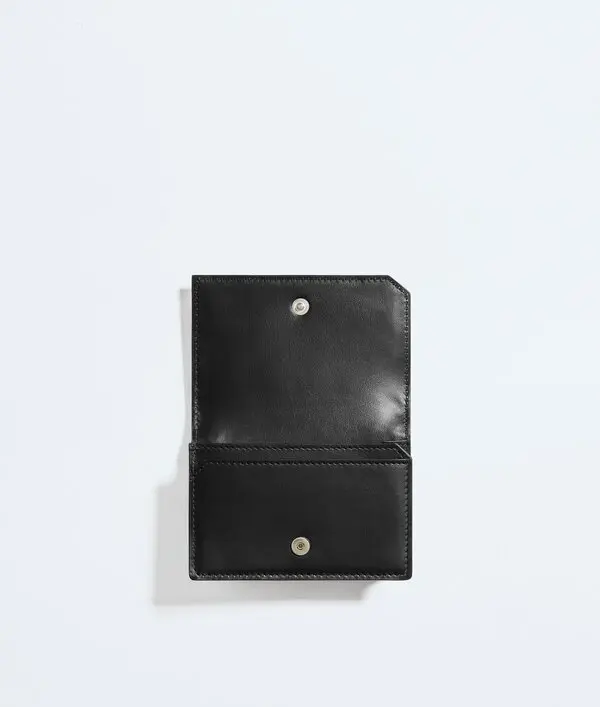 Bottega Veneta Intrecciato Piccolo Business Card Case - Black/midnight