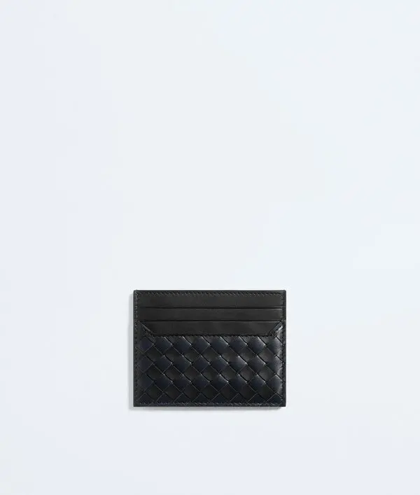 BOTTEGA  VENETA Intrecciato Piccolo Card Case - Black/midnight