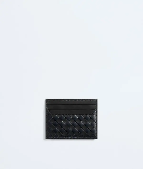 Bottega Veneta Intrecciato Piccolo Card Case - Black/midnight
