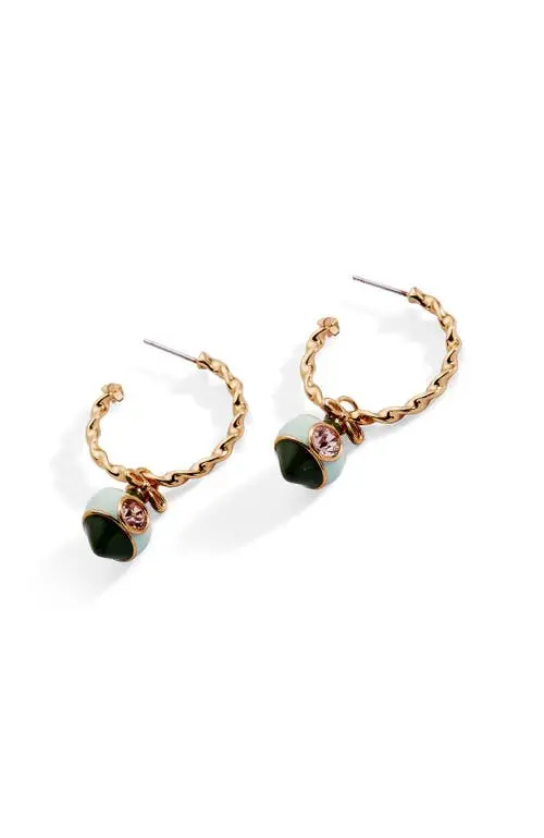 ALEX AND ANI Crystal Bow & Ornament Twisted Hoop Earrings