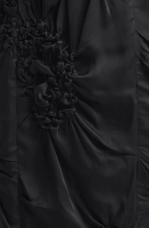 MERUERT TOLEGEN Smocked Tailored Satin Cocoon Coat