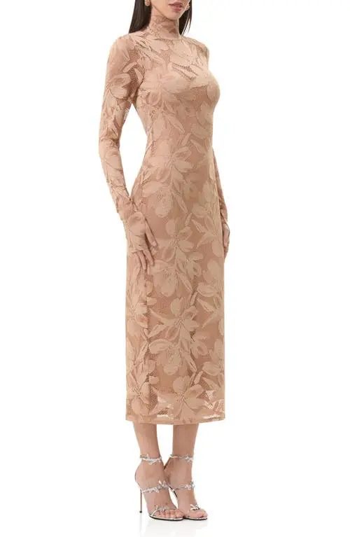 AFRM Shailene Floral Lace Midi Dress - Almond