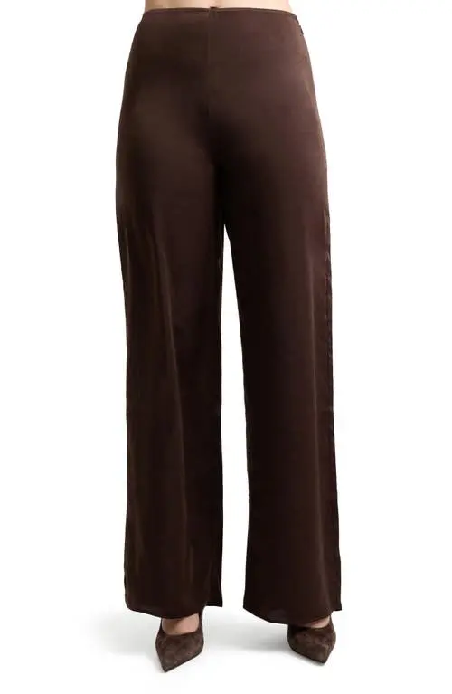 Bardot Devin Satin Ankle Wide Leg Pants