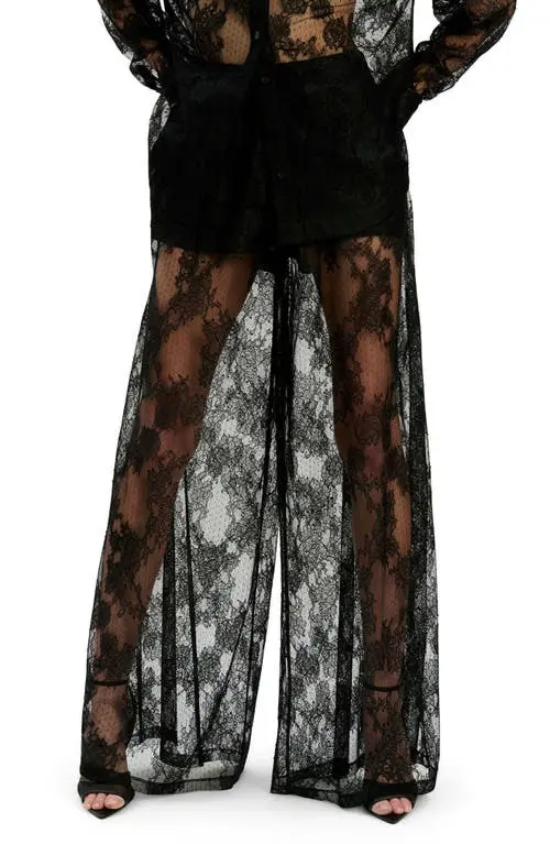 Bardot Hildie Sheer Lace Wide Leg Pants