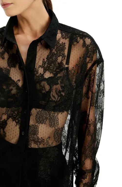 Bardot Aleida Oversized Lace Shirt