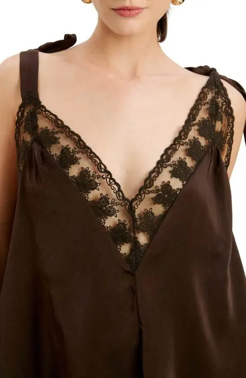 Bardot Aubrey Embroidered Tie Strap Camisole