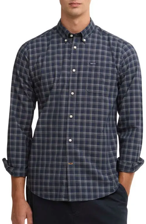 Barbour Bramwell Check Button Down Shirt - Navy