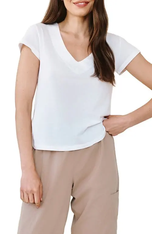 Bella Dahl Mixed Media V-neck T-shirt