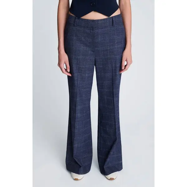 KENNETH COLE Flare Leg Pants - Dark Navy Multi