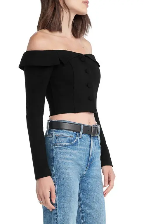 FAVORITE DAUGHTER Off-the-shoulder Crop Top