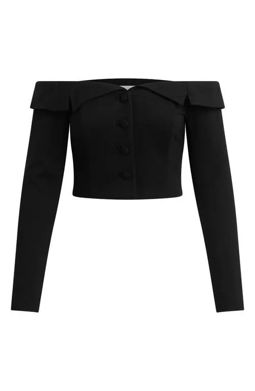 FAVORITE DAUGHTER Off-the-shoulder Crop Top