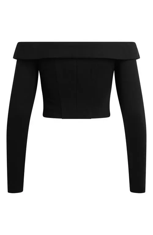 FAVORITE DAUGHTER Off-the-shoulder Crop Top