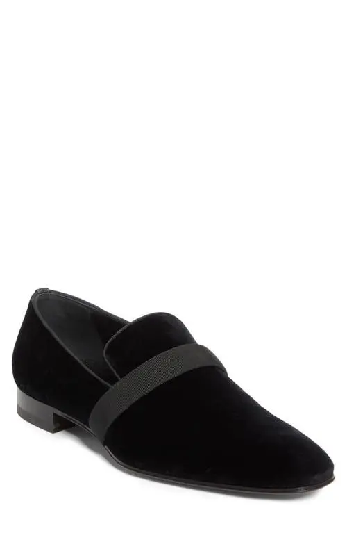 CHRISTIAN LOUBOUTIN Dandy Deco Velour Venetian Loafer - Black