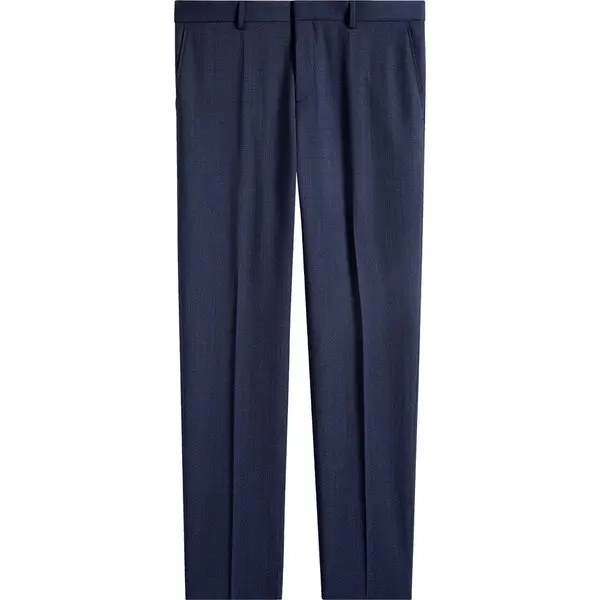 BOSS Genius Slim Fit Virgin Wool Dress Pants - Dark Blue