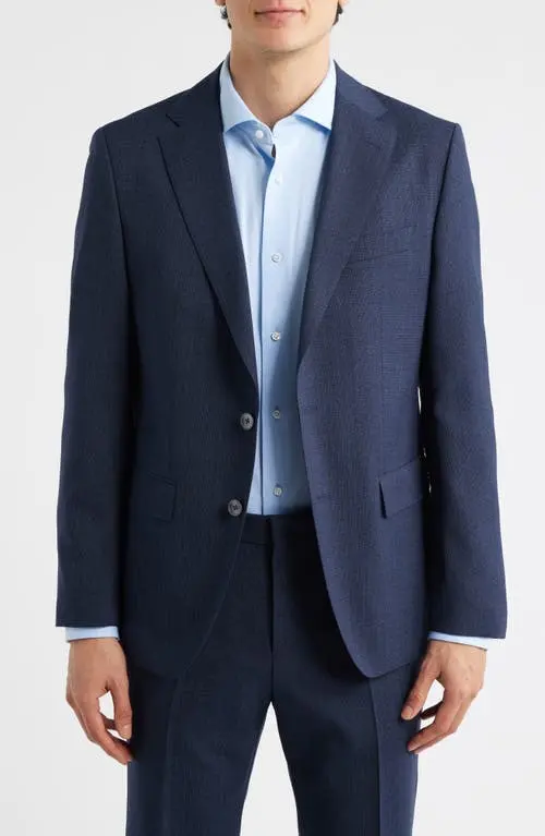 BOSS Hutson Slim-fit Virgin Wool Sport Coat - Dark Blue
