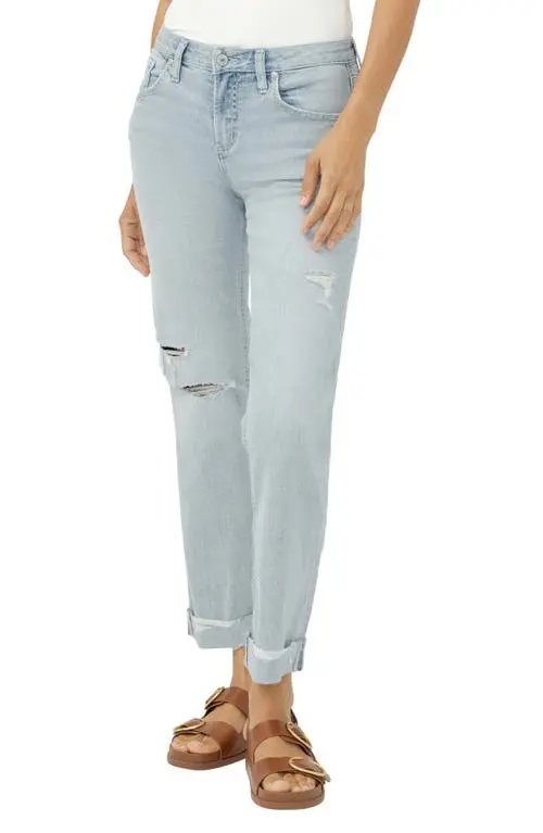 SILVER JEANS CO. Chelsea Cuffed Boyfriend Jeans - Paradise Cove