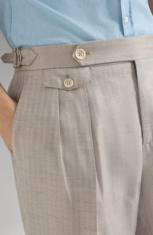 Brunello Cucinelli Chevron Pleated Trousers - Light Grey