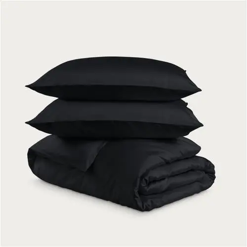 BARE HOME Cooling Rayon Duvet Cover Set - Black