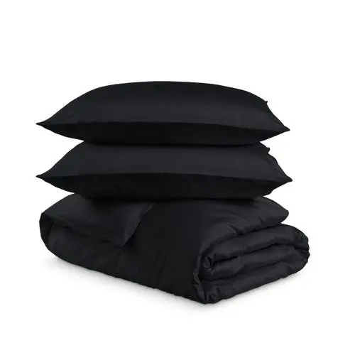 BARE HOME Cooling Rayon Duvet Cover Set - Black