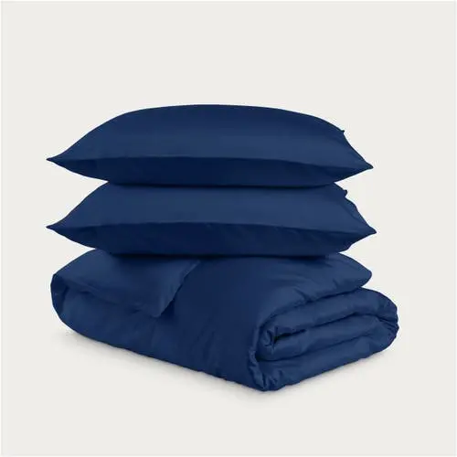 BARE HOME Cooling Rayon Duvet Cover Set - Dark Blue
