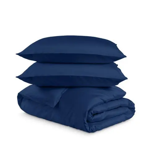 BARE HOME Cooling Rayon Duvet Cover Set - Dark Blue