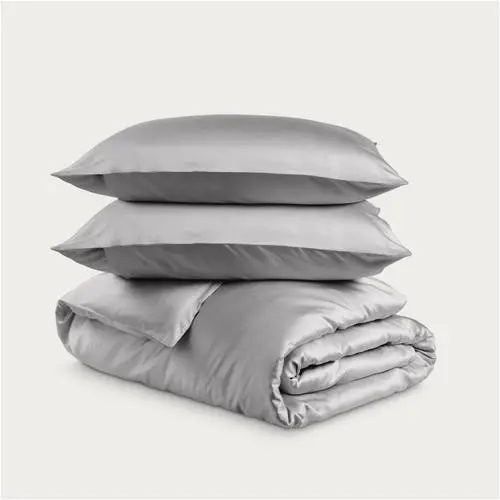 BARE HOME Cooling Rayon Duvet Cover Set - Light Grey