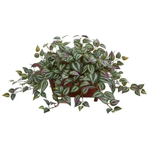 NEARLY NATURAL Wandering Jew Artificial Plant In Decorative Planter - Green