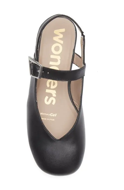 WONDERS Round Toe Slingback Flat