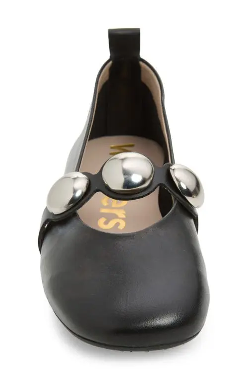 WONDERS Stud Embellished Ballet Flat - Sauvage Black