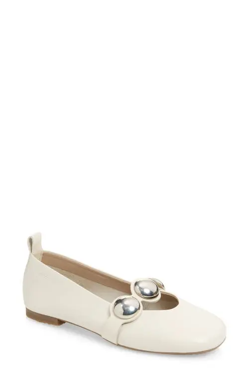 WONDERS Stud Embellished Ballet Flat - Sauvage Off White