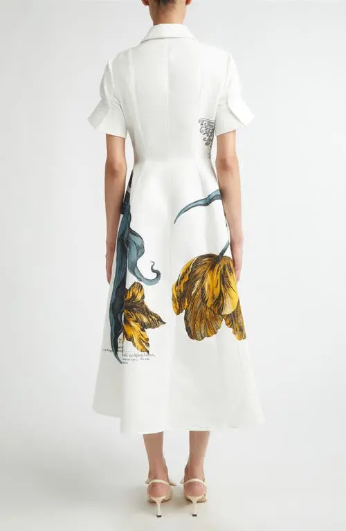 Erdem Etched Tulip Faille Shirtdress