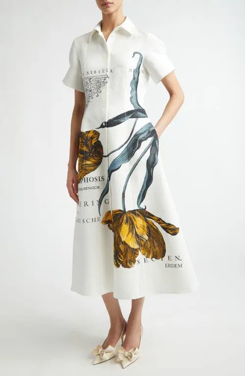 Erdem Etched Tulip Faille Shirtdress