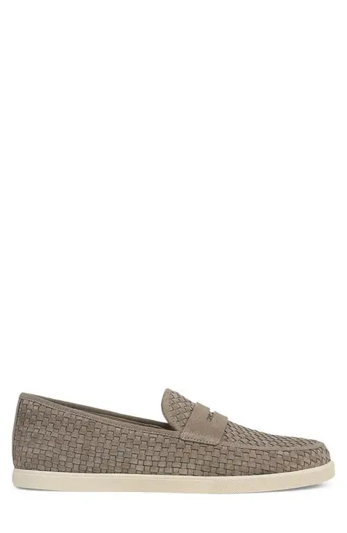 Vince Santino Woven Suede Penny Loafer - Flint
