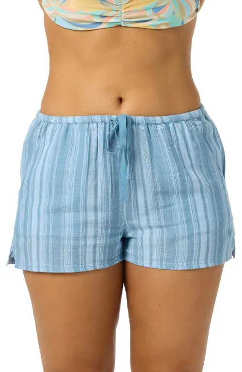 O'Neill Brenda Waves Stripe Shorts - Chambray Blue