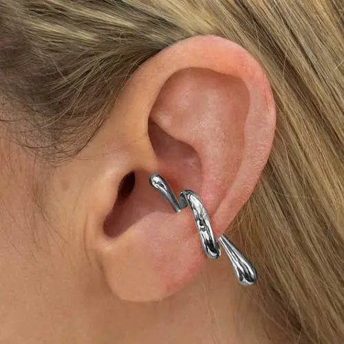 OUTOFOFFICE Mini Luxe Ear Cuff - Silver