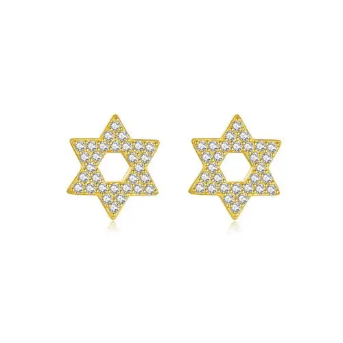 OUTOFOFFICE Pavé Star Of David Stud Earrings - Gold