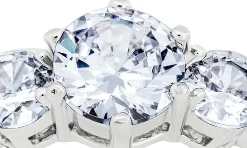 Sterling Forever Nia Three-stone Cubic Zirconia Ring