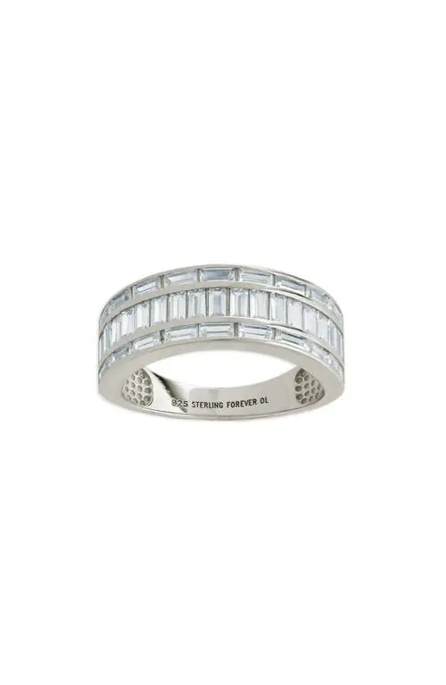 Sterling Forever Kate Cubic Zirconia Baguette Ring - Silver