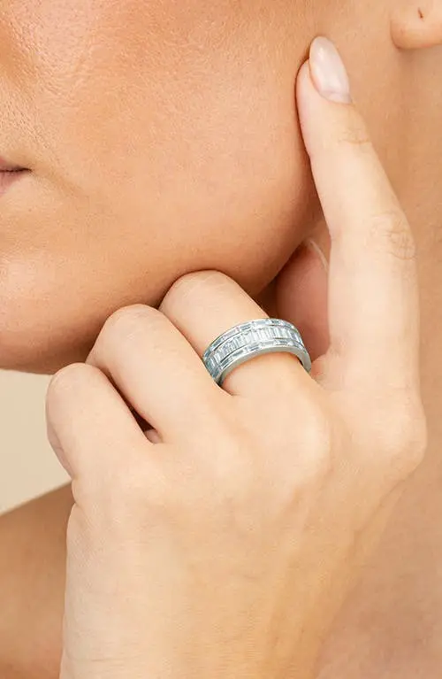 Sterling Forever Kate Cubic Zirconia Baguette Ring - Silver