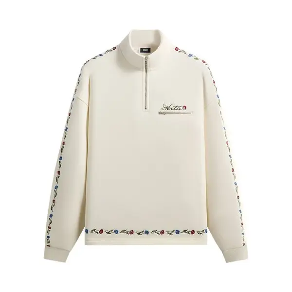 Kith Floral Queensbridge Quarter Zip 'silk - Cream