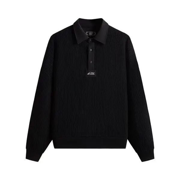 Kith Rib Stitch Ronin Henley Sweater - Black