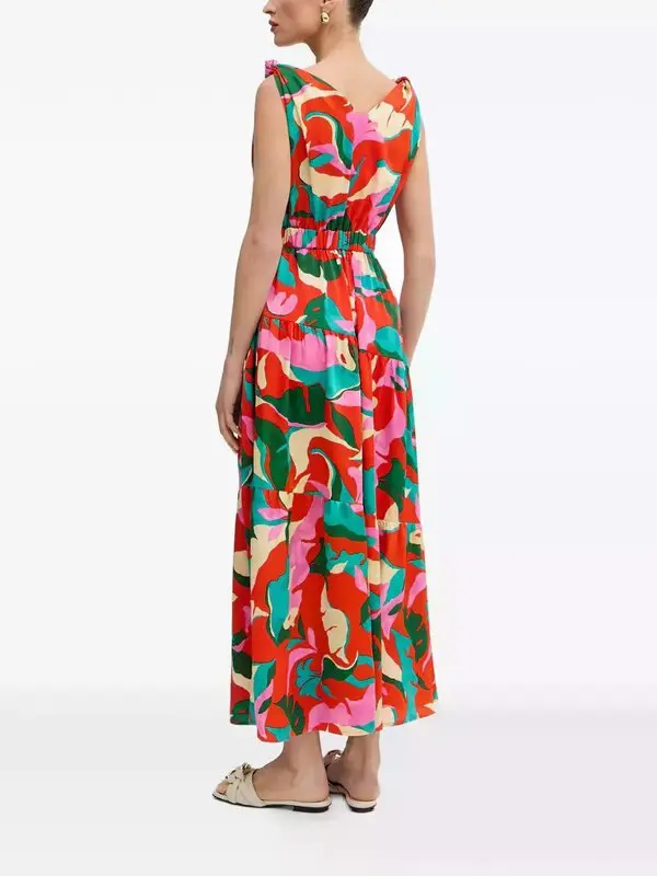 MORGAN Knot Floral Print Maxi Dress