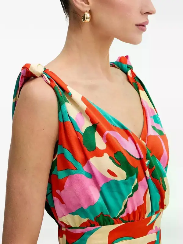 MORGAN Knot Floral Print Maxi Dress