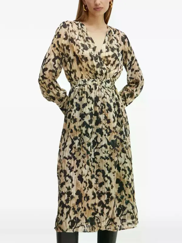 MORGAN Printed Pleated Midi Dress