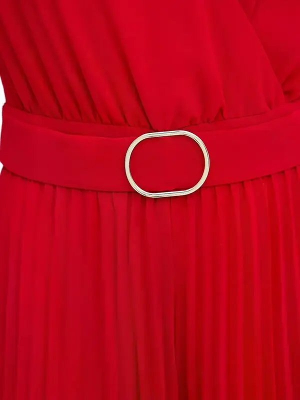 MORGAN V-neck Pleated Jumpsuit