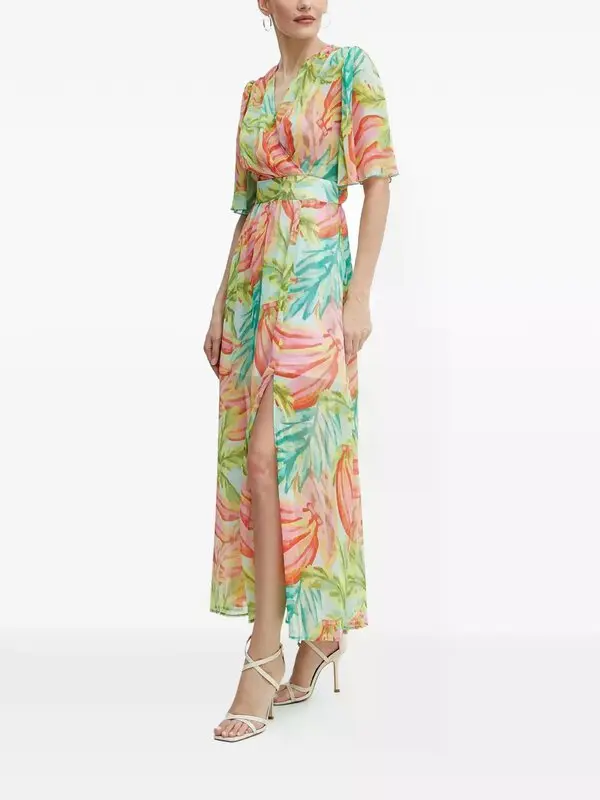 MORGAN Slit Floral Print Maxi Dress