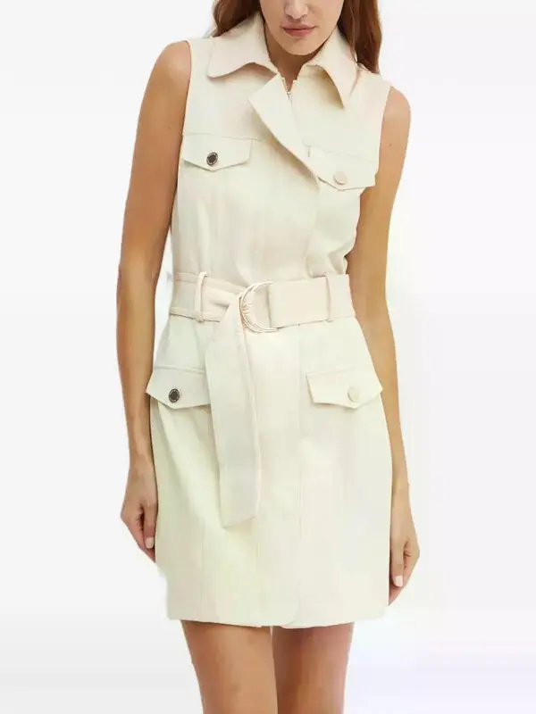MORGAN Belted Buttoned Mini Dress