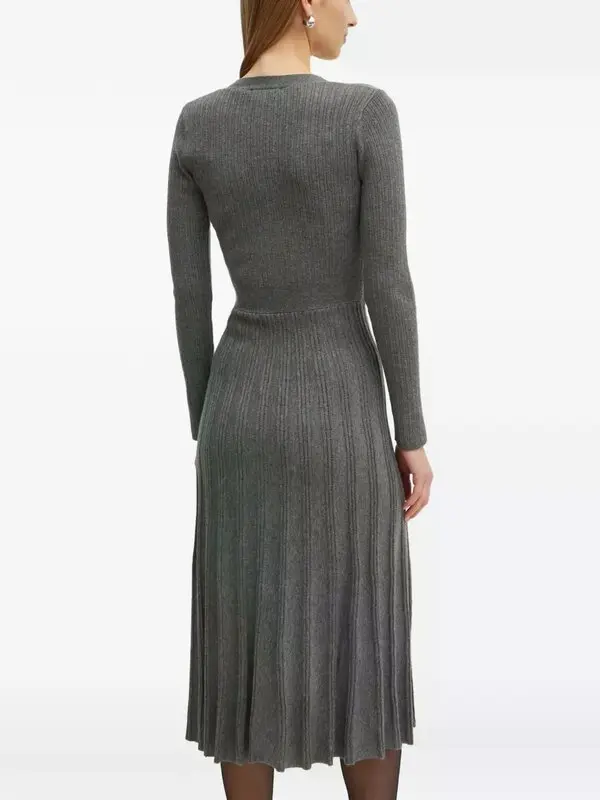 MORGAN V-neck Button Midi Dress