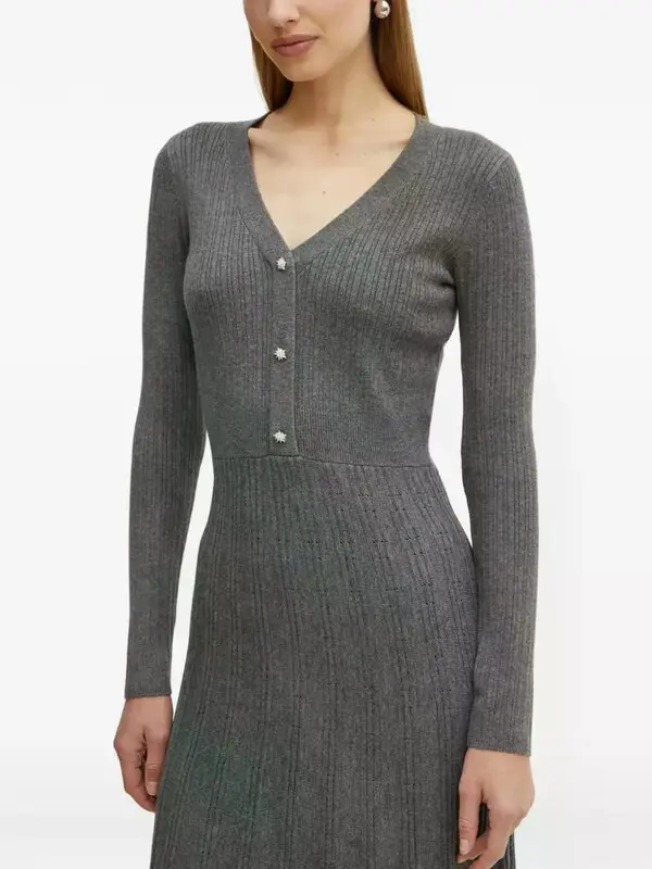 MORGAN V-neck Button Midi Dress